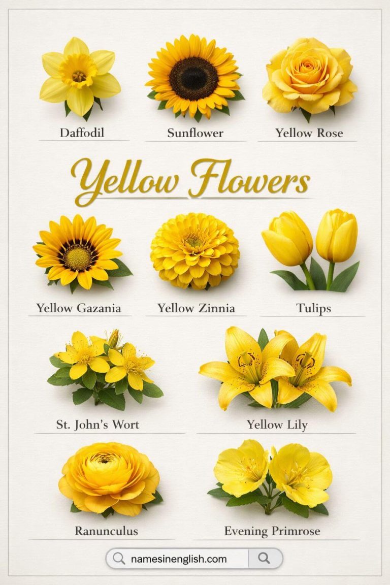 40 Yellow Flowers: Names, Pictures & English Pronunciation